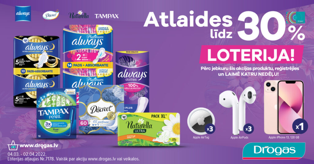 Higiēnas dienas veikalos Drogas – Loterijas.lv
