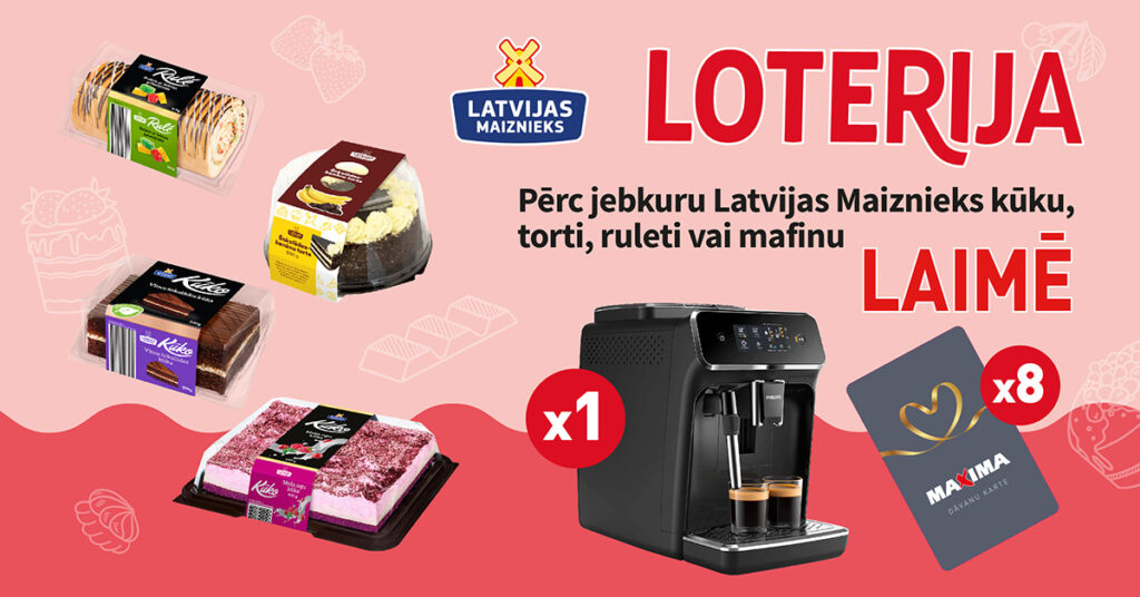 Kūkas, tortes, ruletes, mafini! produktu loterija Maxima veikalos ...
