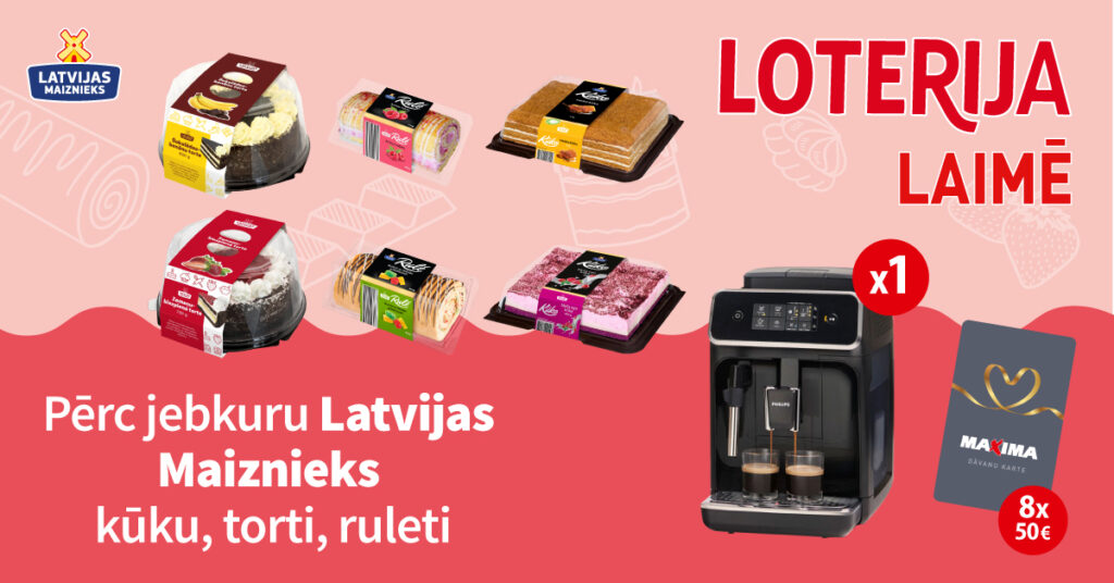 “Kūkas, tortes, ruletes!” produktu loterija Maxima veikalos – Loterijas.lv