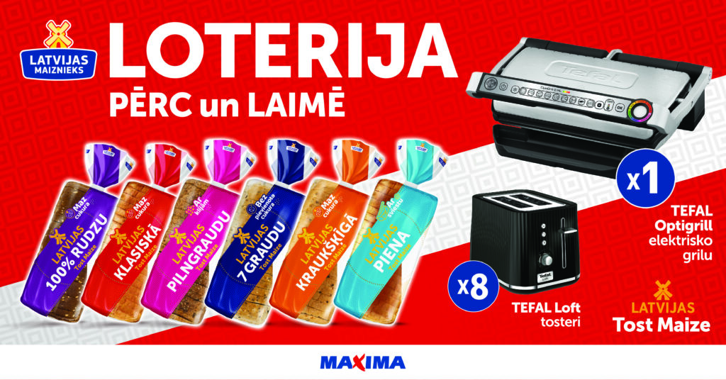 Latvijas Tost Maizes loterija Maxima veikalos – Loterijas.lv