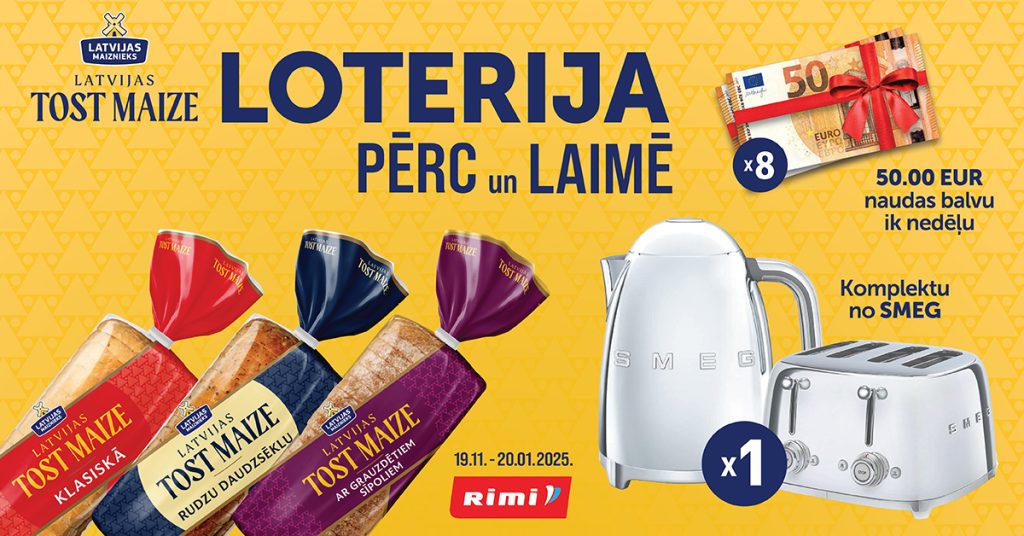 Latvijas Tost Maize loterija veikalos Rimi – Loterijas.lv