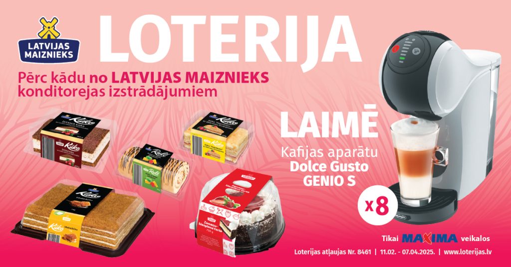 Kūkas, tortes, ruletes! loterija Maxima veikalos – Loterijas.lv